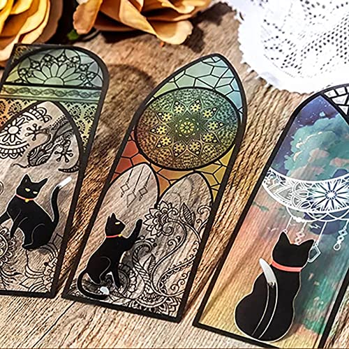 6PCS Cute Black Cat Waterproof Bookmark with Creative Design, The Best Gift for Those who Love to Read