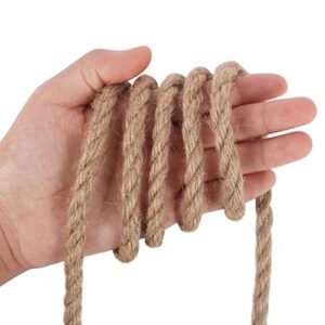 Vivifying Jute Rope, 50 Feet 8mm Natural Heavy Duty Twine for Crafts, Cat Scratch Post, Bundling and Hanging