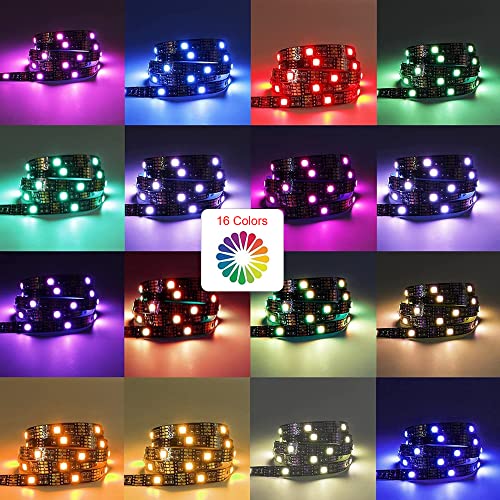 KUTEWEU TV Led Backlight kit with Remote with 16 RGB Colors,4 Modes and 10 Levels of Brightness Adjustment for 24-65 inch TV,Home Movie,Desktop PC Monitor,Home Theater etc, Non-Waterproof (1M/3.3Ft)