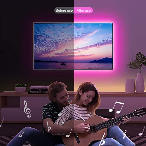 KUTEWEU TV Led Backlight kit with Remote with 16 RGB Colors,4 Modes and 10 Levels of Brightness Adjustment for 24-65 inch TV,Home Movie,Desktop PC Monitor,Home Theater etc, Non-Waterproof (1M/3.3Ft)