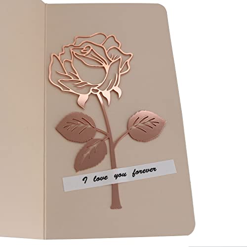 YYANGZ 2PCS Rose Bookmark Metal Bookmark Metal Rose Bookmark Delicate Metal Bookmark, Gold/Rose Gold