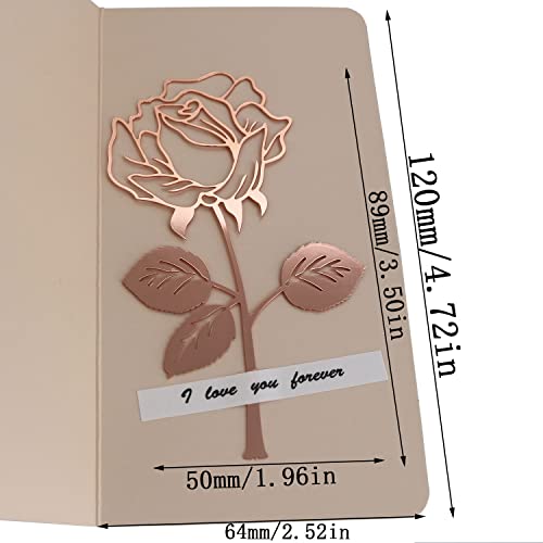 YYANGZ 2PCS Rose Bookmark Metal Bookmark Metal Rose Bookmark Delicate Metal Bookmark, Gold/Rose Gold