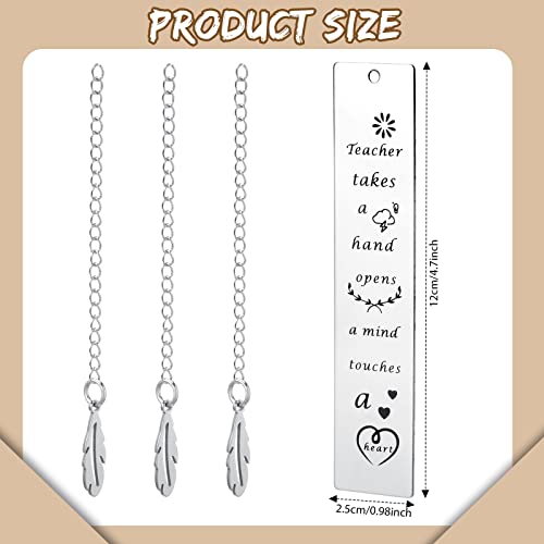 3 Pcs Bookmarks for Book Lovers Teacher Bookmark with Chain Graduation Appreciation Thank You Gifts for Teacher Gifts for Women Men Back to School End of Year Christmas Gift from Student(Star Style)