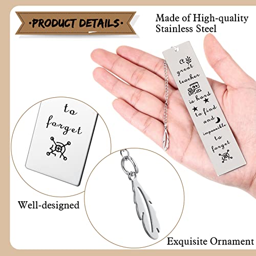 3 Pcs Bookmarks for Book Lovers Teacher Bookmark with Chain Graduation Appreciation Thank You Gifts for Teacher Gifts for Women Men Back to School End of Year Christmas Gift from Student(Star Style)