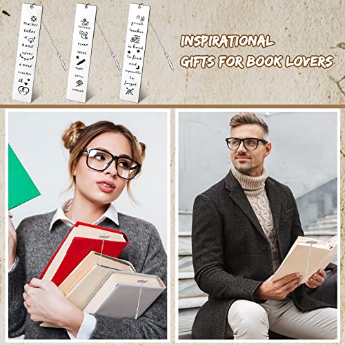 3 Pcs Bookmarks for Book Lovers Teacher Bookmark with Chain Graduation Appreciation Thank You Gifts for Teacher Gifts for Women Men Back to School End of Year Christmas Gift from Student(Star Style)