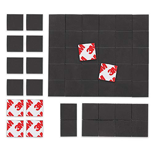 Magnetic Squares, 120 Pieces Magnet Squares (Each 20 x 20 x 2mm) on 4 Tape Sheets, with 3M Strong Adhesive Backing. Perfect for DIY, Art Projects, whiteboards & Fridge Organization (120 Pieces)