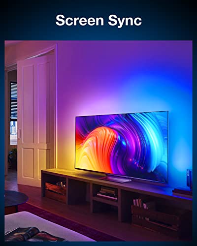 Aubess HDMI 2.0 Sync Box & TV Neon Rope Backlight Kit, WiFi Immersion TV LED Backlights That Compatible with Alexa & Google Assistant for 65" TVs. Fancy Sync Box LED Lights That Sync with TV Picture