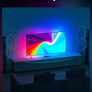 Aubess HDMI 2.0 Sync Box & TV Neon Rope Backlight Kit, WiFi Immersion TV LED Backlights That Compatible with Alexa & Google Assistant for 65" TVs. Fancy Sync Box LED Lights That Sync with TV Picture