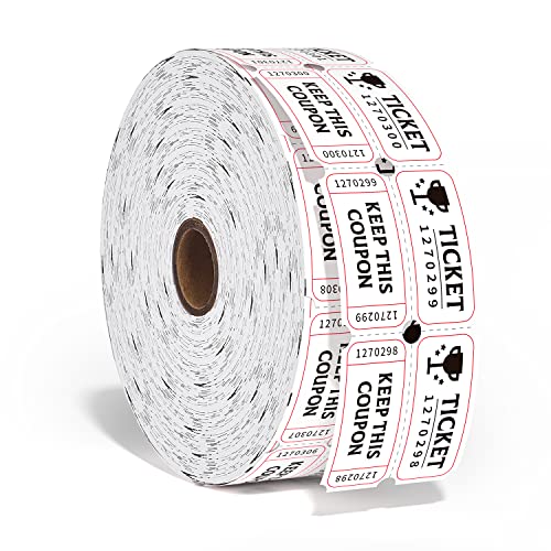 Methdic 2" x 2" 2000 Raffle Tickets Double Roll for Events, Entry, Class Reward, Fundraiser & Prizes Tickets