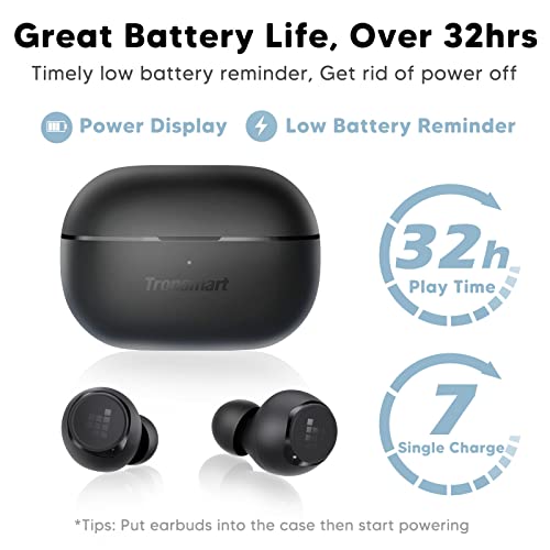 Tronsmart Wireless Earbuds, 【Newest】 Bluetooth Earbuds with Dual Driver Technology, Bluetooth 5.3 Headphones Touch Control with Stereo 32Hrs Playtime, IPX5 Waterproof Wireless Earphones