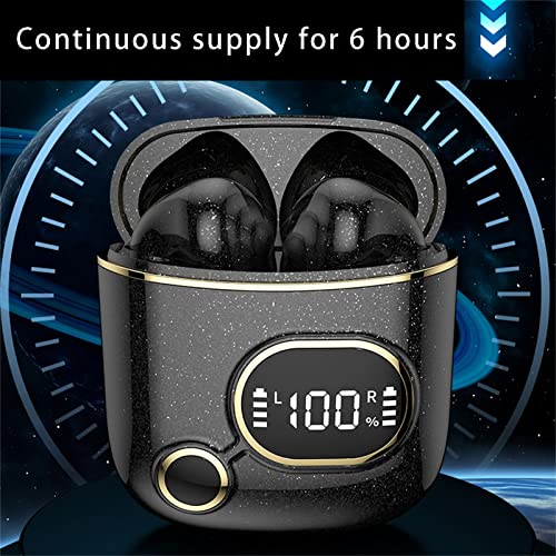 Digital Display Touch Control Wireless Bluetooth Earphones, Flash Powder TWS Headphones Bluetooth 5.2 Sport Headphones