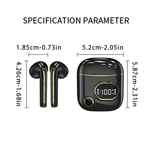 Digital Display Touch Control Wireless Bluetooth Earphones, Flash Powder TWS Headphones Bluetooth 5.2 Sport Headphones