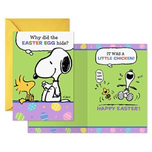 Hallmark Peanuts Pack of Easter Cards, Snoopy Easter Egg Joke (4 Cards with Envelopes)