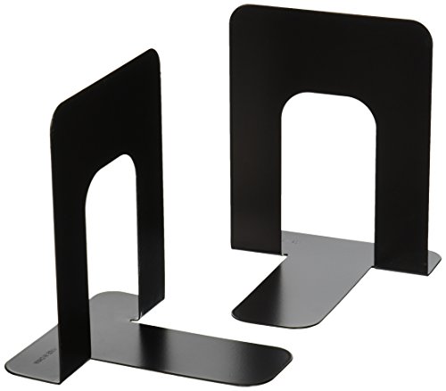 School Smart Non Skid Bookends - Standard Size - Set of Two - Black