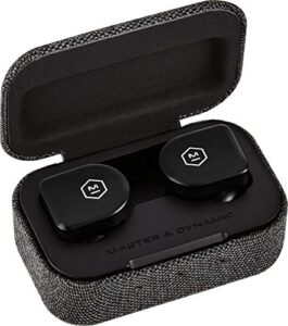 master & dynamic mw07 go true wireless earphones – water resistant earbuds – sport & travel bluetooth, lightweight in-ear headphones – jet black (renewed)