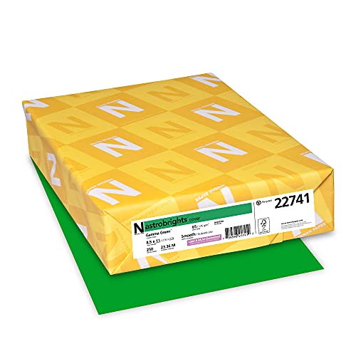 Astrobrights Colored Cardstock, 8.5" x 11", 65 lb / 176 GSM, Gamma Green, 250 Sheets (22741)