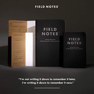 Field Notes 3-Pack Pitch Black Memo Books (3.5" X 5.5"), Dot-Graph, 48 Pages | Thin Pocket Sized EDC Notebook With 90 GSM Paper & Paperback Cover | Work Notebooks For Note Taking | Made in the USA