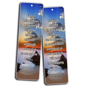 Thanksgiving Bible Verses Bookmarks (60-Pack) - Perfect Gift Away for Sunday Schools - Church Ministry Supplies Classroom Teacher Incentive Gifts Giveaways - Stocking Stuffers Devotional Bible Study