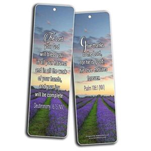 Thanksgiving Bible Verses Bookmarks (60-Pack) - Perfect Gift Away for Sunday Schools - Church Ministry Supplies Classroom Teacher Incentive Gifts Giveaways - Stocking Stuffers Devotional Bible Study