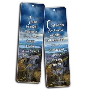 Thanksgiving Bible Verses Bookmarks (60-Pack) - Perfect Gift Away for Sunday Schools - Church Ministry Supplies Classroom Teacher Incentive Gifts Giveaways - Stocking Stuffers Devotional Bible Study