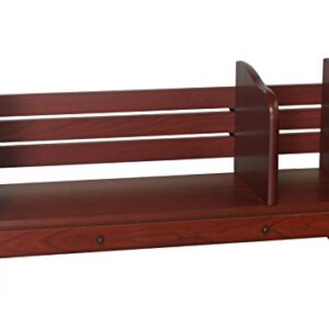 Proman Products Renaissance Desktop Red Wood Book Rack Adjustable with Drawer, 24" W x 8" D x 12" H, Reddish Walnut