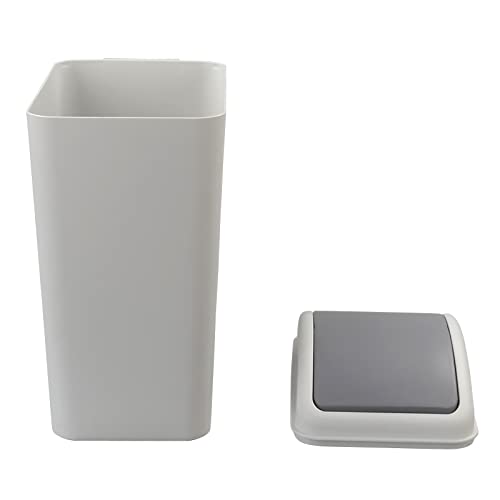 Kekow 4.5 Gallon Small Plastic Trash Can, Swing Lid Waste Can, Gray