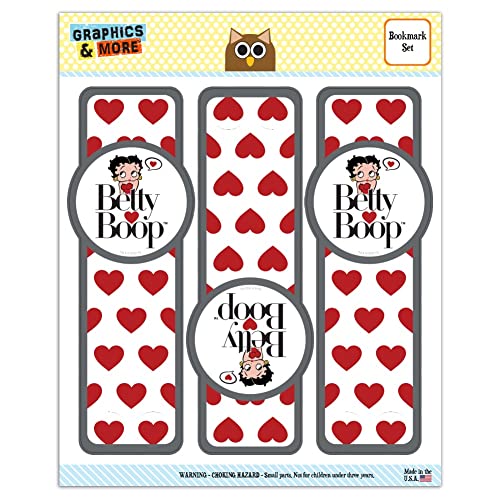 Betty Boop Heart Logo Set of 3 Glossy Laminated Bookmarks