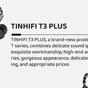 Keephifi Tinhifi T3 Plus Earphone, 10MM LCP Dynamic Driver in Ear Monitor for Clear Sound, with Detachable Cable Headset, HiFi Bass Noise-Isolating Earbud for Music,Game,Sport