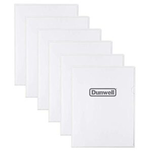 dunwell clear plastic project sleeves (6 pack), 8.5×11″ letter size, clear file folders, l-type clear document folder, transparent folder, see through project sleeves, acid-free poly, archival quality