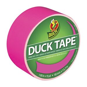 duck brand 1265016 color duct tape, neon pink, 1.88 inches x 15 yards, single roll