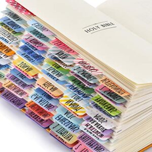 bible tabs old and new testament, bible tabs for women/men/kids, 100 pcs bible book/index tabs for study bible, bible chapter tabs for journaling bible, easy-to-read, 66 books, 8 ref, 19 blank tabs