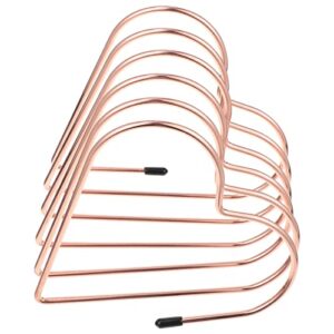 stobok adjustable bookends metal wire heart shaped bookends desktop magazine file holder record organizer newspaper cd display rack for home office bookshelf rose gold