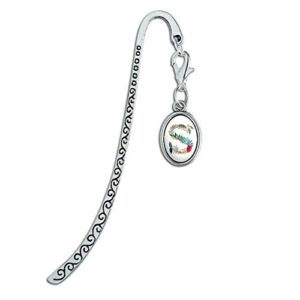 letter s floral monogram initial metal bookmark page marker with oval charm