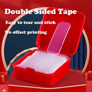 Reusable Multifunctional Double Sided Adhesive Tape, 60/180/300 Pcs Double Sided Mounting Strong Sticky Wall Strips Transparent Tape Without Cropping, No Residue (60 Pcs)