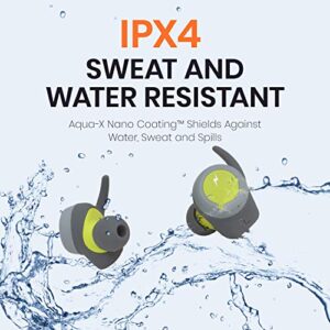 Helix True Wireless Ultra Sport Earbuds, 5.0 Bluetooth Earphones, HD Audio, SecureLock Fit, IPX4 Waterproof, Auto-Pairing, Workout, Sport (Water/Sweat Resistant)