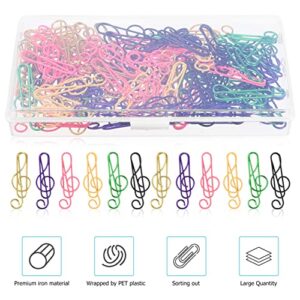 Amosfun Heart Bookmark Heart Bookmark 100Pcs Musical Note Paperclips Colorful Paper Clips Musical Note Clips Metal Paperclips Office Paperclips Fancy Bookmarks