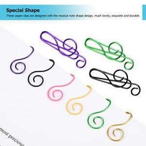 Amosfun Heart Bookmark Heart Bookmark 100Pcs Musical Note Paperclips Colorful Paper Clips Musical Note Clips Metal Paperclips Office Paperclips Fancy Bookmarks