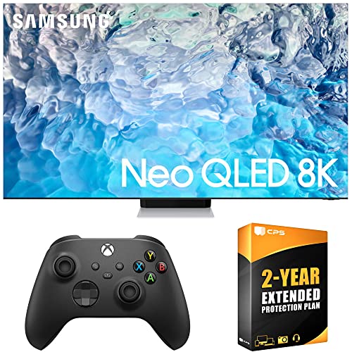 SAMSUNG QN65QN900B 65 Inch Neo QLED 8K Smart TV (2022) Ultimate Bundle with Xbox Wireless Controller (Carbon Black) and Premium 2 YR CPS Enhanced Protection Pack