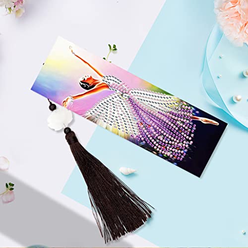 pigpigboss Ballet Girl Diamond Painting Bookmark 2 Pieces DIY Bookmark with Tassel Special Shaped Diamond Painting Dancing Girl Bookmark Diamond Dots Art for Adult Kid Book Decor Art