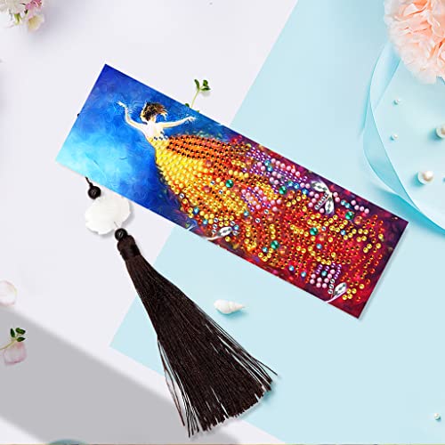 pigpigboss Ballet Girl Diamond Painting Bookmark 2 Pieces DIY Bookmark with Tassel Special Shaped Diamond Painting Dancing Girl Bookmark Diamond Dots Art for Adult Kid Book Decor Art