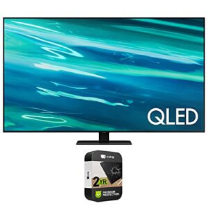 samsung qn65q80aa 65 inch qled 4k uhd smart tv (renewed) bundle with premium 2 yr cps enhanced protection pack