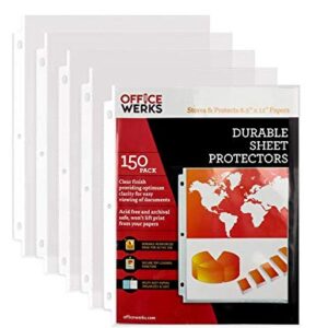 150 Sheet Protectors, 8.5 X 11 Inch Clear Page Protectors for 3 Ring Binder, Plastic Sheet Sleeves Protectors, Durable Top Loading Paper Protector with Reinforced Holes, Archival Safe