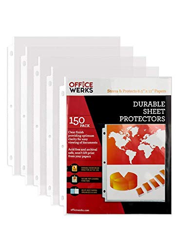 150 Sheet Protectors, 8.5 X 11 Inch Clear Page Protectors for 3 Ring Binder, Plastic Sheet Sleeves Protectors, Durable Top Loading Paper Protector with Reinforced Holes, Archival Safe