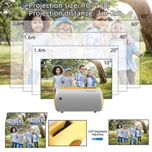 CXDTBH Projector P80 Support 1080p 3800 Mini Projector Home Cinema Movie LED Projetor