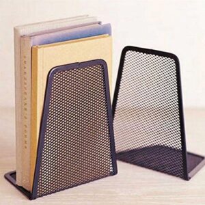 kangkang@ 1 pair metal mesh desk book holder organizer stand desktop office home accessories bookends kitap tutucu kitap ayracı black