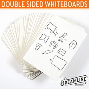 Dry Erase Boards [30pc Double Sided] Lapboards with ClearWipe Coating! Small White Boards - 9" x 12" Mini White Boards for Students, Classroom Teacher Supplies