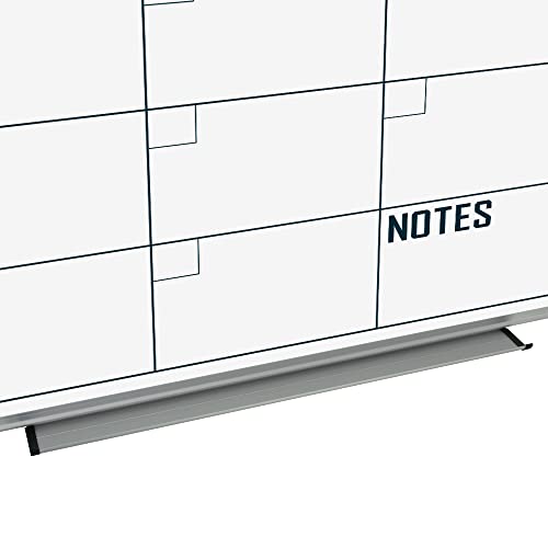 XBoard Magnetic Calendar Whiteboard 48" x 32" - Monthly Calendar Dry Erase Board, White Board + Colorful Calendar Board, Silver Aluminium Framed Monthly Planning Board