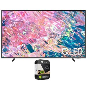 samsung qn60q60bafxza 60 inch qled 4k quantum dual led hdr smart tv 2022 (renewed) bundle with 2 yr cps enhanced protection pack