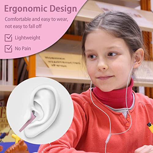 DTMNEP Kids Earbuds for Back to School with Cute Earphones Storage Case, Unicorn Earbuds for Kids in-Ear Headphones of Electronics Wired 3.5mm with Mic, Lovely Gifts for School Girls and Boys (Pink)