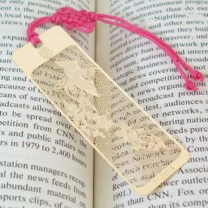 metal golden macrame tassel oriental phoenix design rectangular bookmark